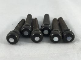 Guitar Bridge Pins - Set of 6 - Ebony with Pearl Dot