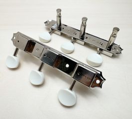 Gotoh Tuners on Plate 3+3 Nickel with White Buttons